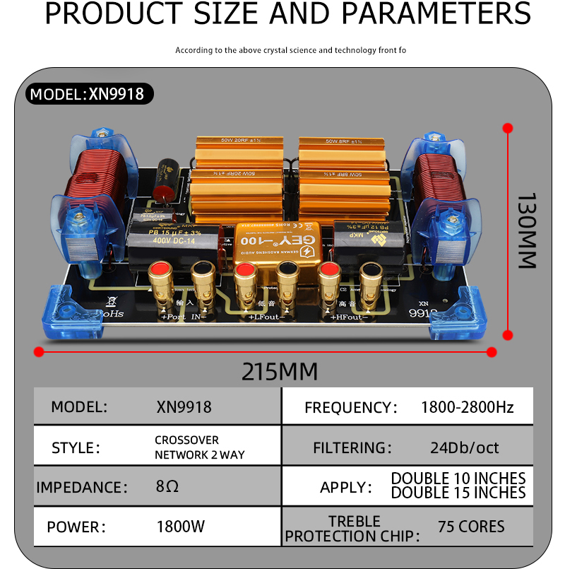 GTSVSOMA™ Original XN-115 Dividing Network 2 way high power 550 Watts ...
