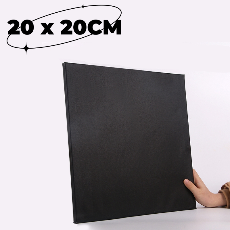 Black Canvas Board Painting Plain with Wooden Frame (Multiple sizes ...