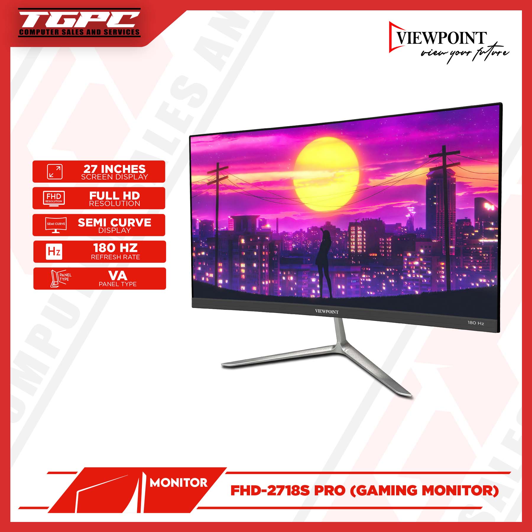 Viewpoint 27inch 180hz Semi Curve Gaming Monitor | Lazada PH