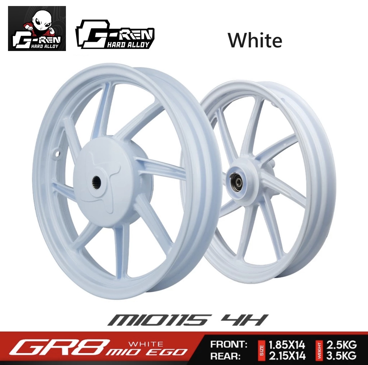 G-Ren Mags GR8 (Made In Thailand) For Mio Sporty / Mio 115 Ego 4 Holes ...