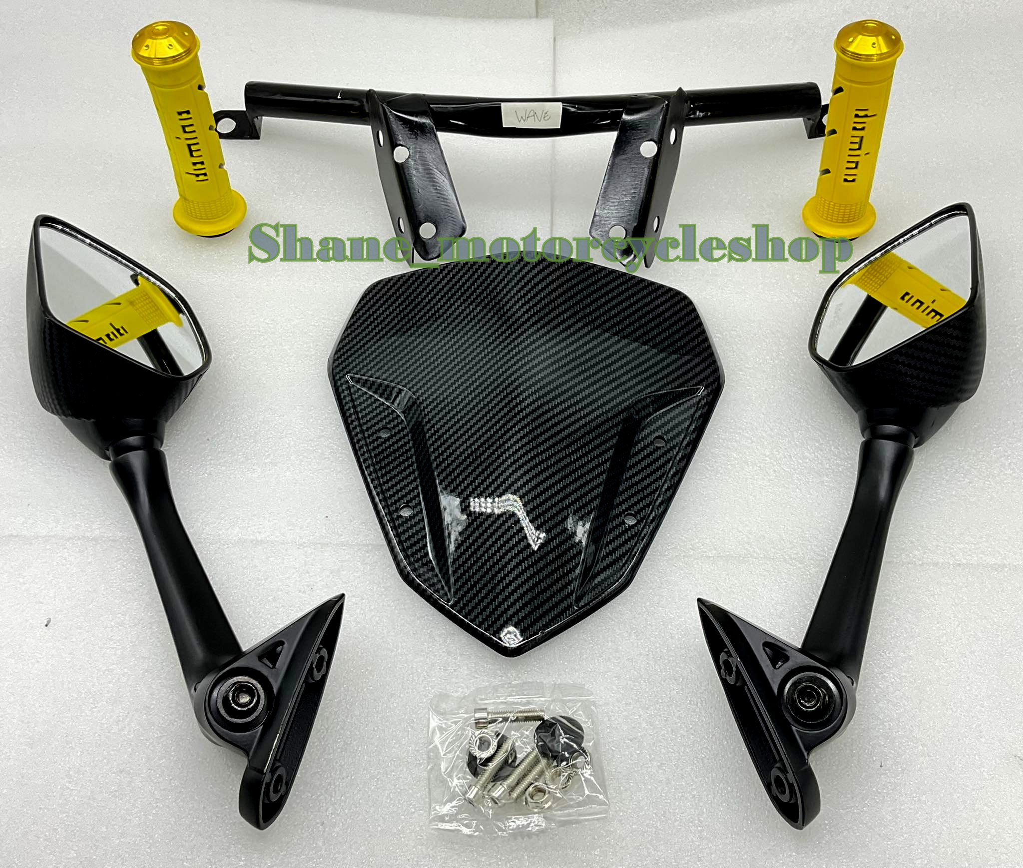 Side Mirror Bracket+Visor W/Long Side Mirror ( 3in1)For Aerox/Mio Etc.W ...