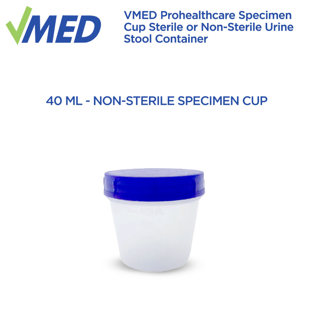 VMED Sterile Urine/Stool Container Specimen Cup 40ml Non-Sterile/40ml ...