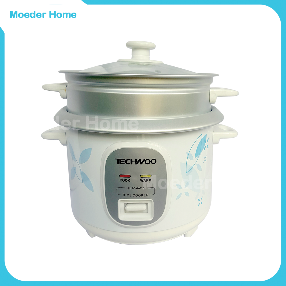 Techwoo 1.2L Rice Cooker w/ Steamer - Glass Top | Lazada PH