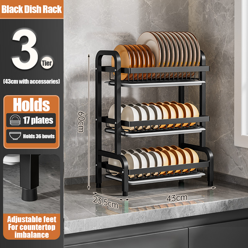 Two layers Stainless Steel Dish Drainer Rack LOAD-bearing 30KG antiskid ...