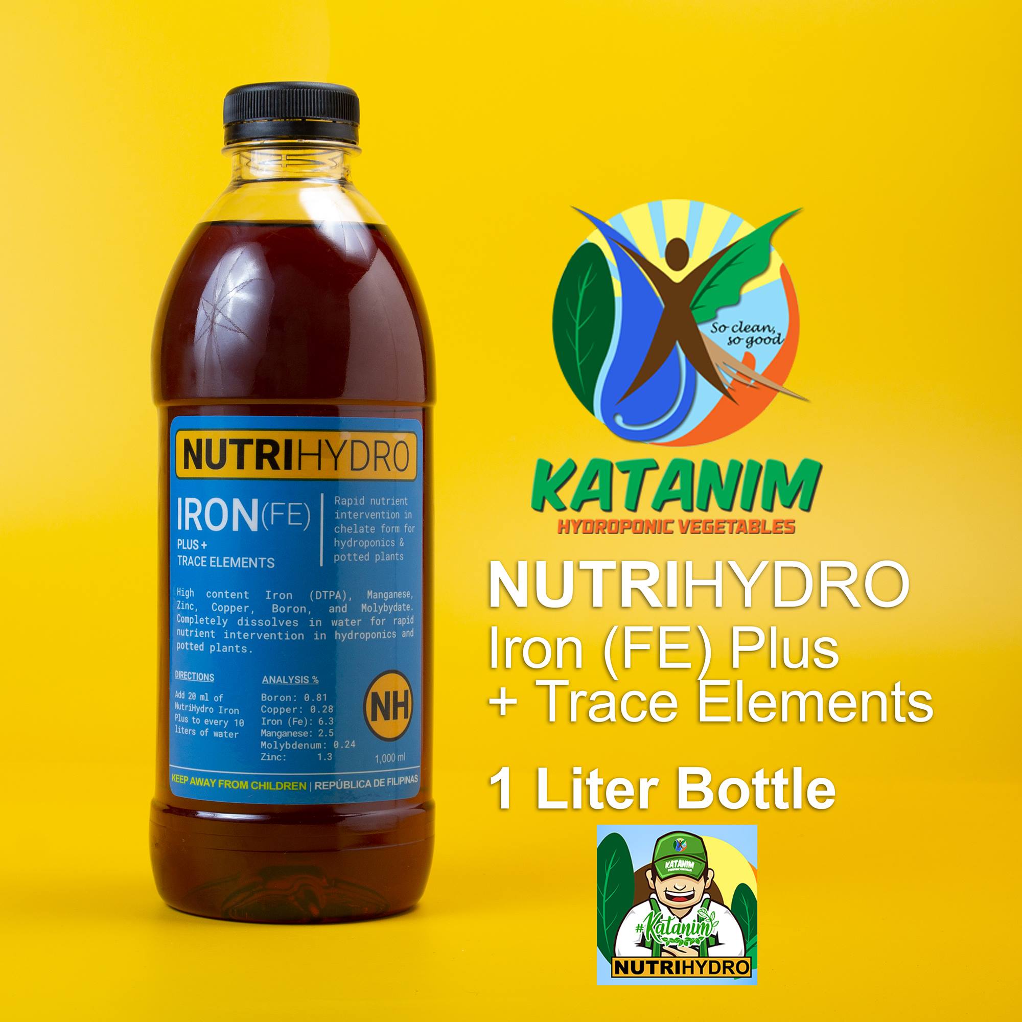 NutriHydro Iron Chelate Plus (1 L) Iron Supplement for Plants ...