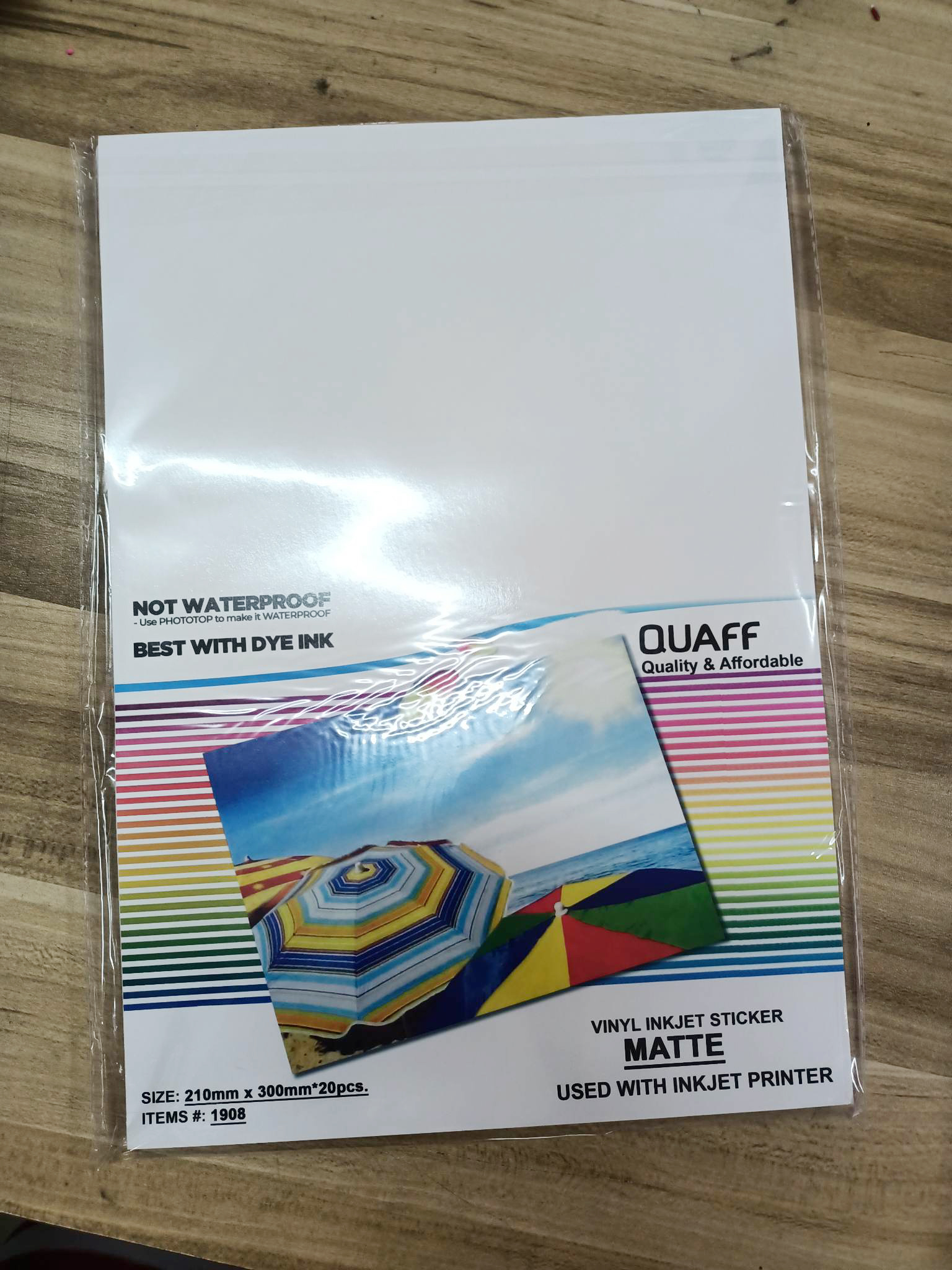 1 PACK QUAFF PRINTABLE VINYL STICKER GLOSSY / MATTE A4 SIZE- CEBULONG ...