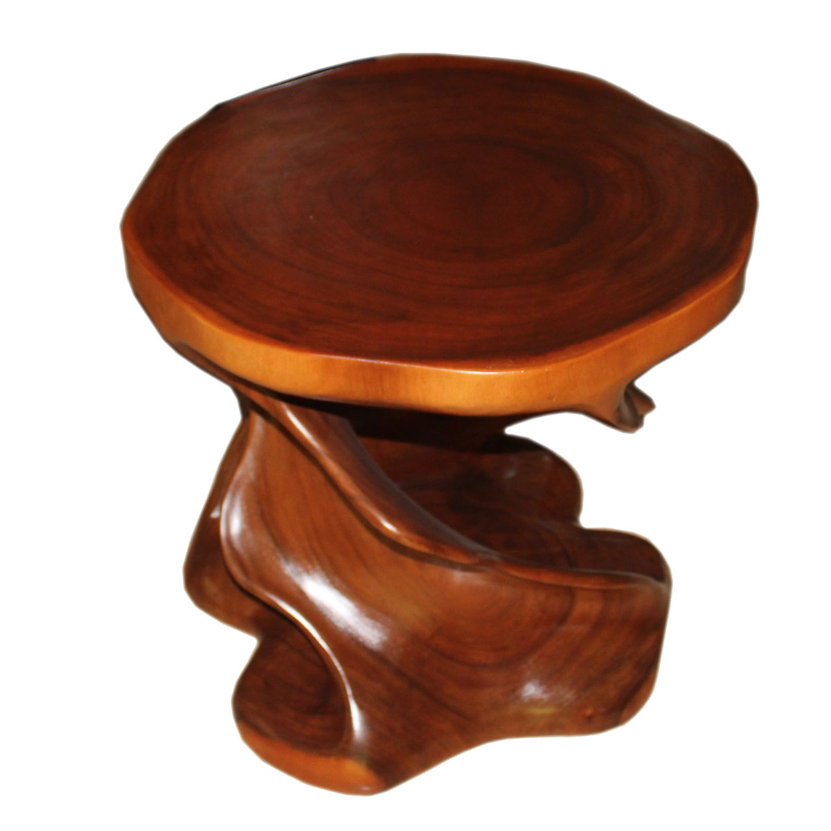 SANDERWOOD Wooden Spiral Round Table Corner Table Side Table 20x20 ...