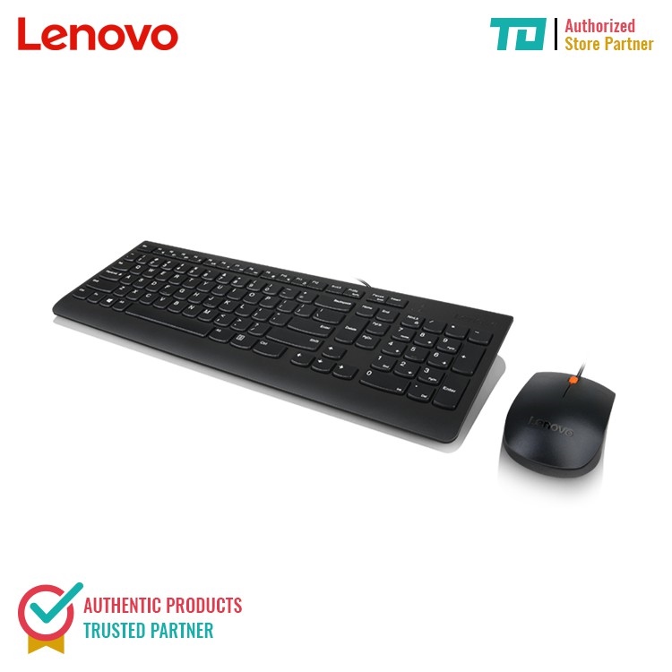 Lenovo 300 USB Combo Keyboard Mouse Wired for PC Laptop Smart TV's ...