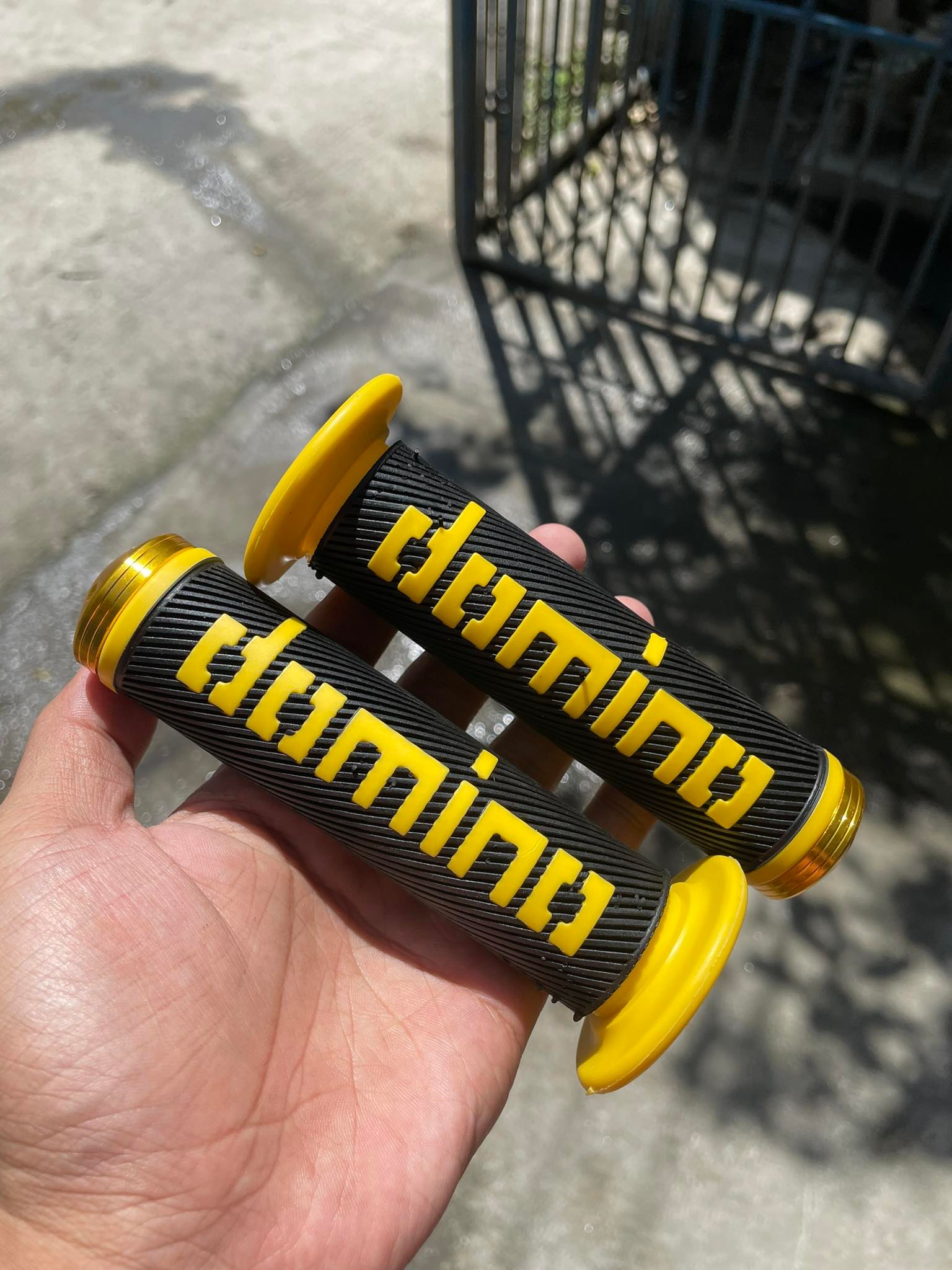 HONDA WAVE 110 New Original Domino Handle Grip With Bar End Gold Yellow ...