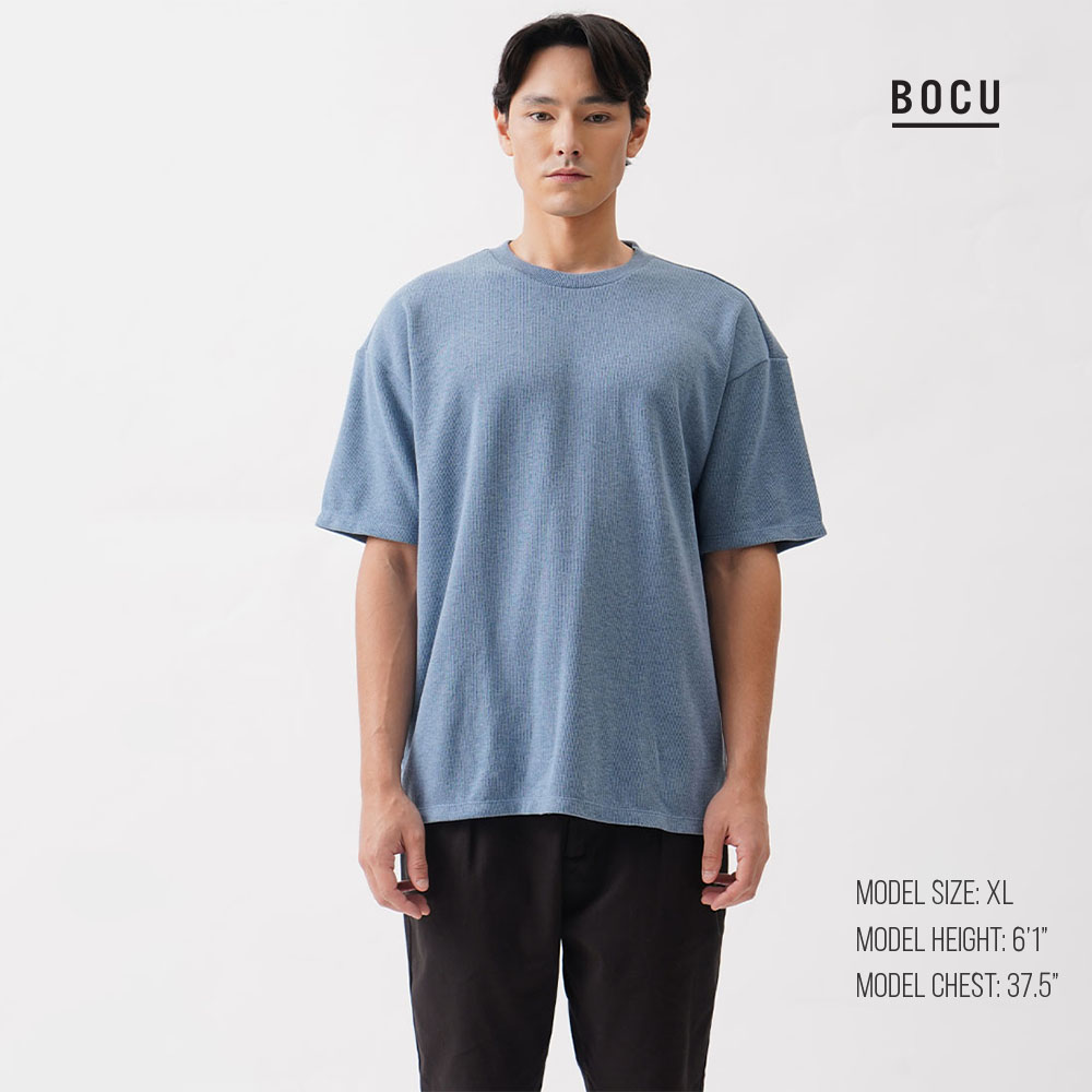 BOCU Crew Neck Inside Texture T-Shirt for Men | Lazada PH