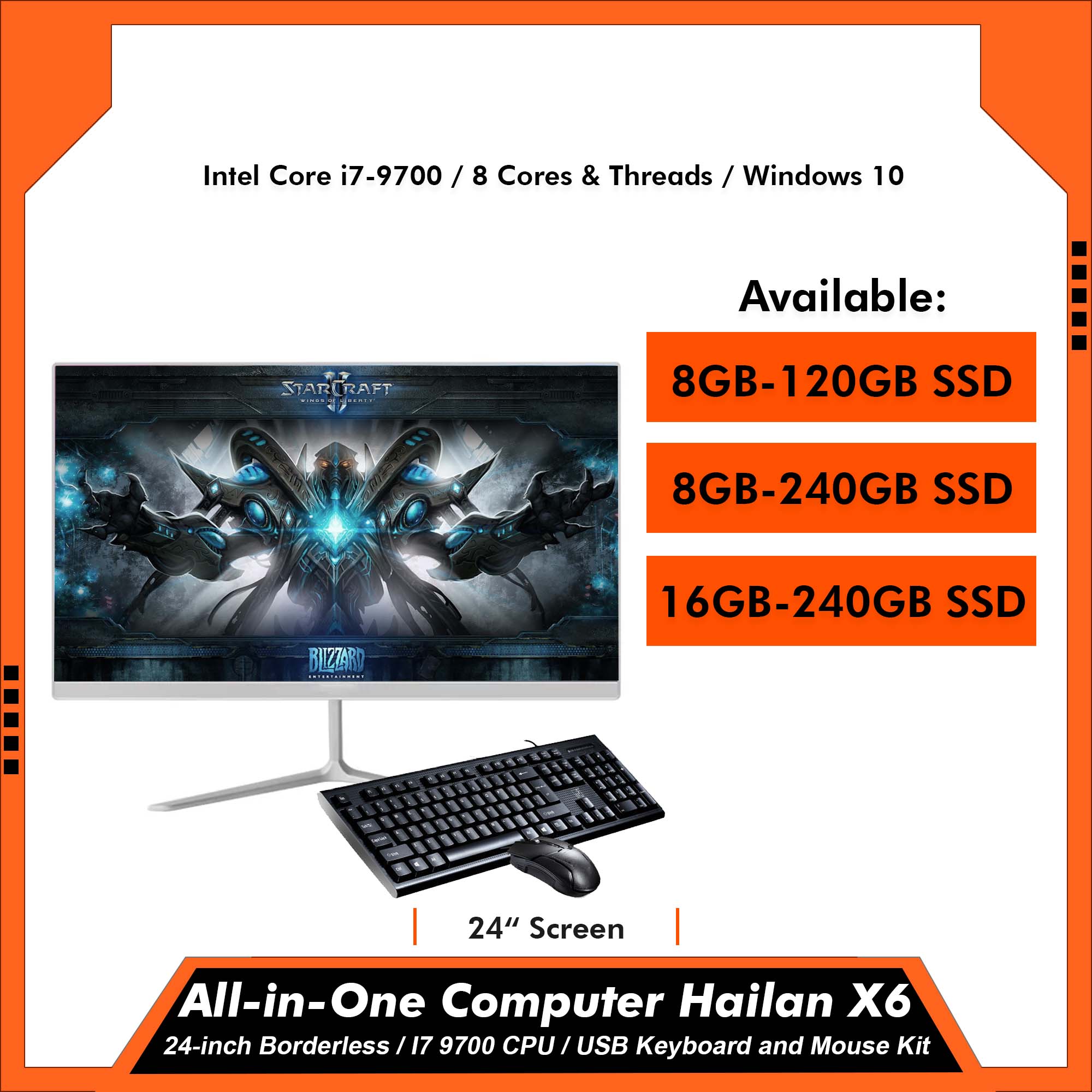 All-in-One Computer Hailan X6 24-inch Borderless/I7 9700CPU/USB ...