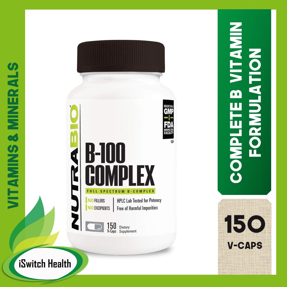 NutraBio Vitamin B-100 Complex - 150 Capsules | Lazada PH