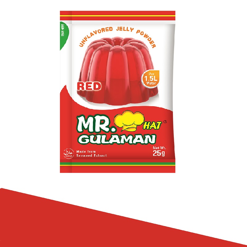 Mr. Hat Gulaman Unflavored Jelly Powder (Red) 25g x 10 | Lazada PH