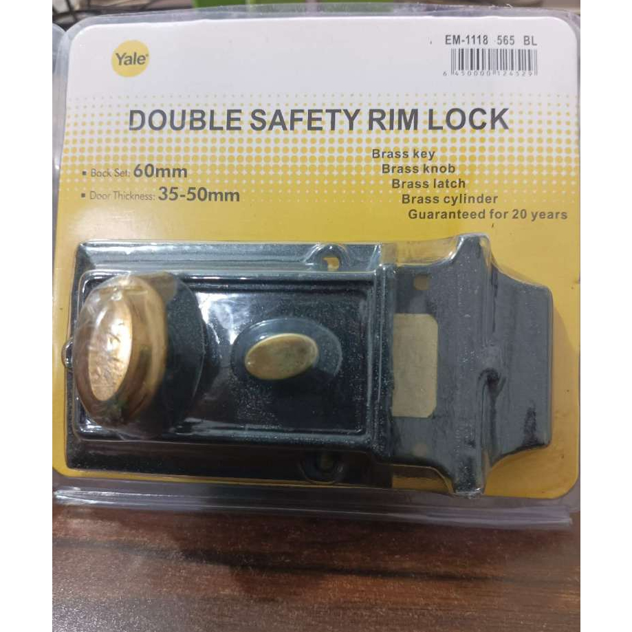"H&Z SHOP" YALE DOUBLE SAFETY RIM LOCK BACK SET 60mm DOOR THICKNESS 35 ...