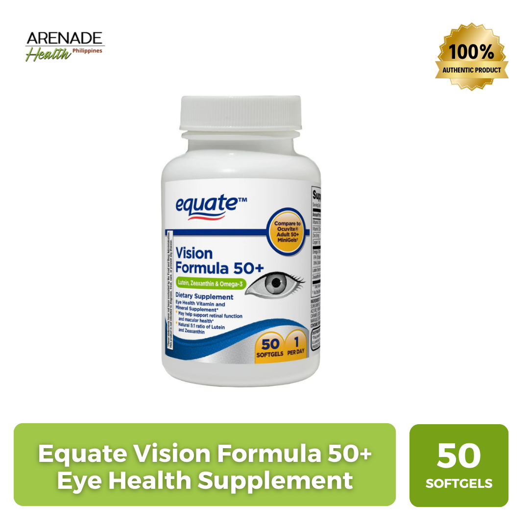 Equate Vision Formula 50+ Eye Health Supplement 50 Softgels | Lazada PH