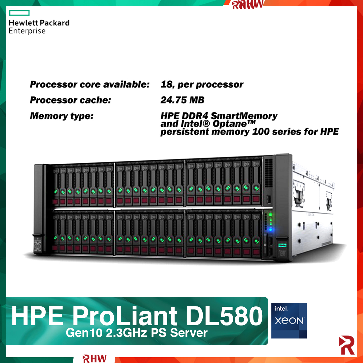 HPE Proliant DL580 G10 5218 2P 64G P408i-p 8SFF 2*1600W RPS server│6 ...