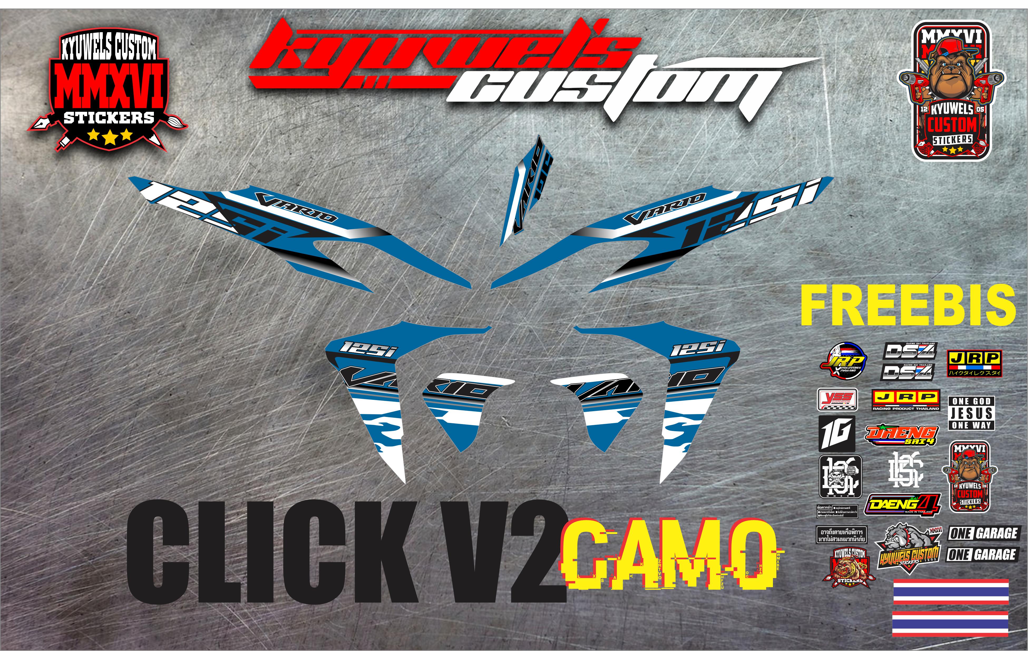 HONDA CLICK V2 CAMO LATEST DECALS | Lazada PH