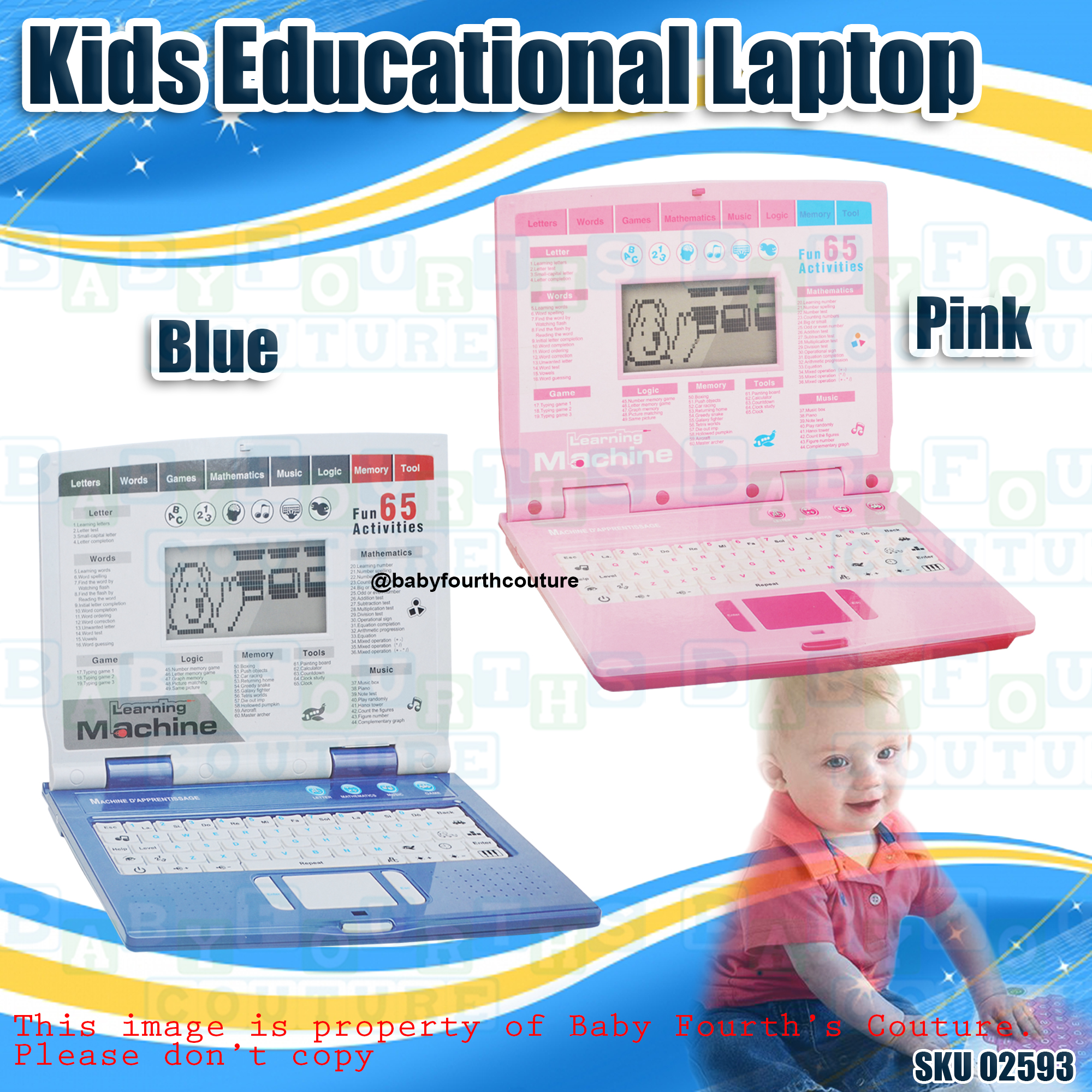 65 Fun Activities Educational Laptop for Kids Learning Machine | Lazada PH