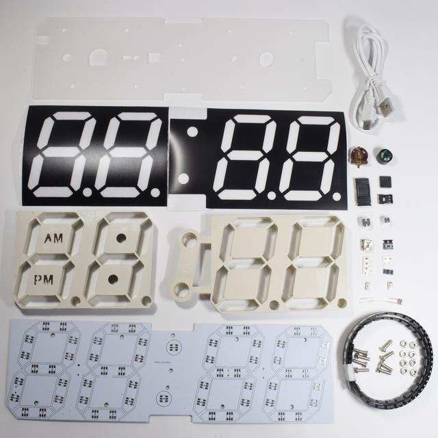 High-Brightness LED Large Size Font RGB Rainbow Color Desktop Digital ...