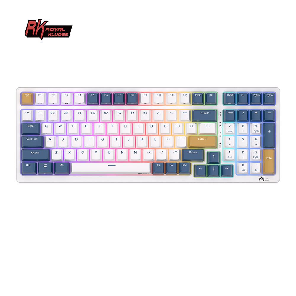 RK ROYAL KLUDGE RK98 Mechanical Gaming Keyboard Tri-Mode 2.4G Bluetooth ...