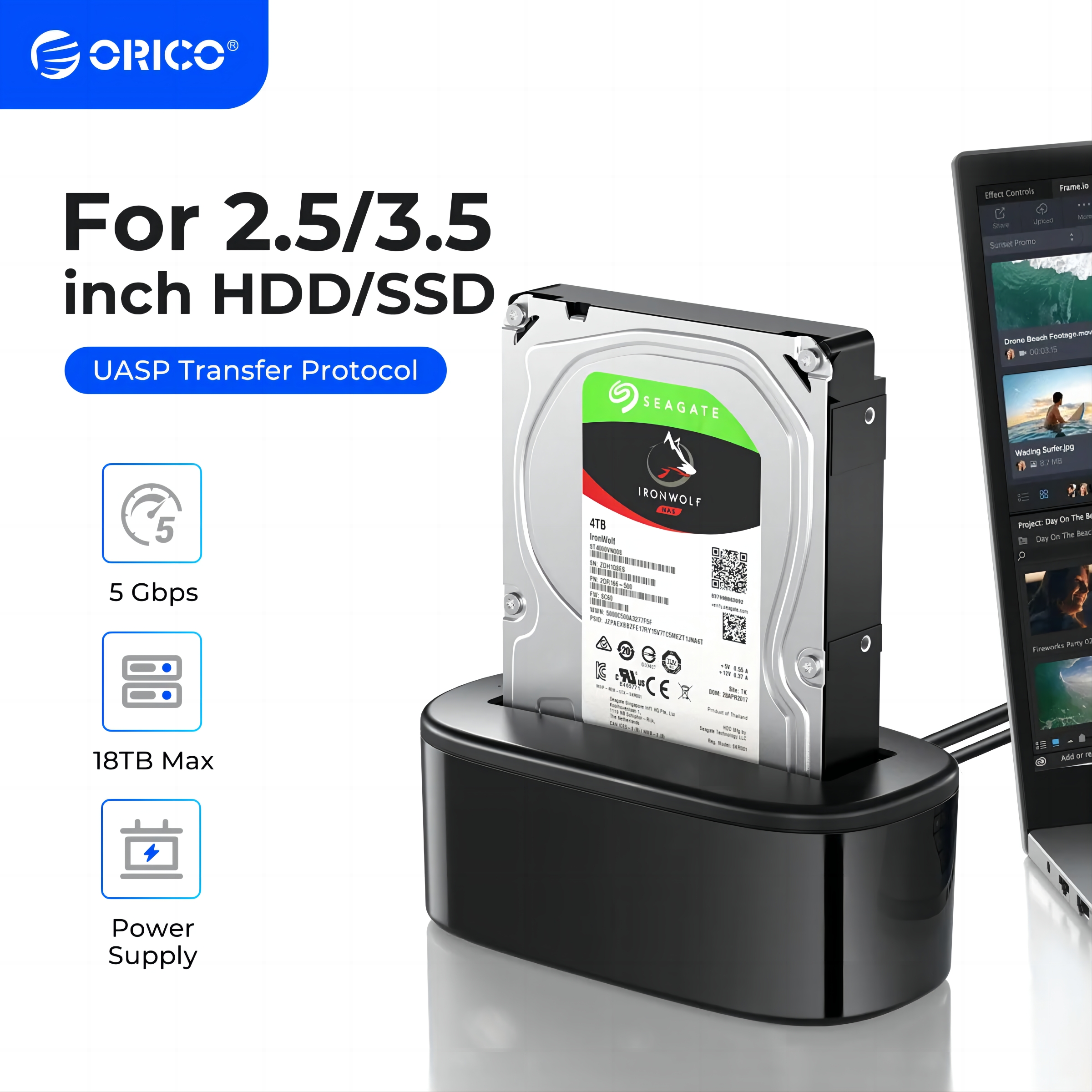 ORICO HDD Docking Station USB 3.0 Support 18TB HDD/SSD | Lazada PH