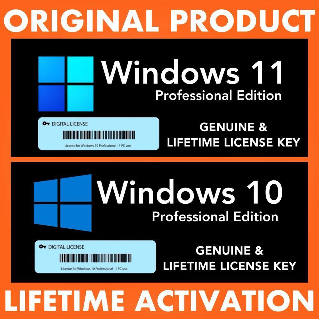 GENUINE Windows 10 & 11 Professional PRODUCT KEY - LICENSE ORIGINAL ...
