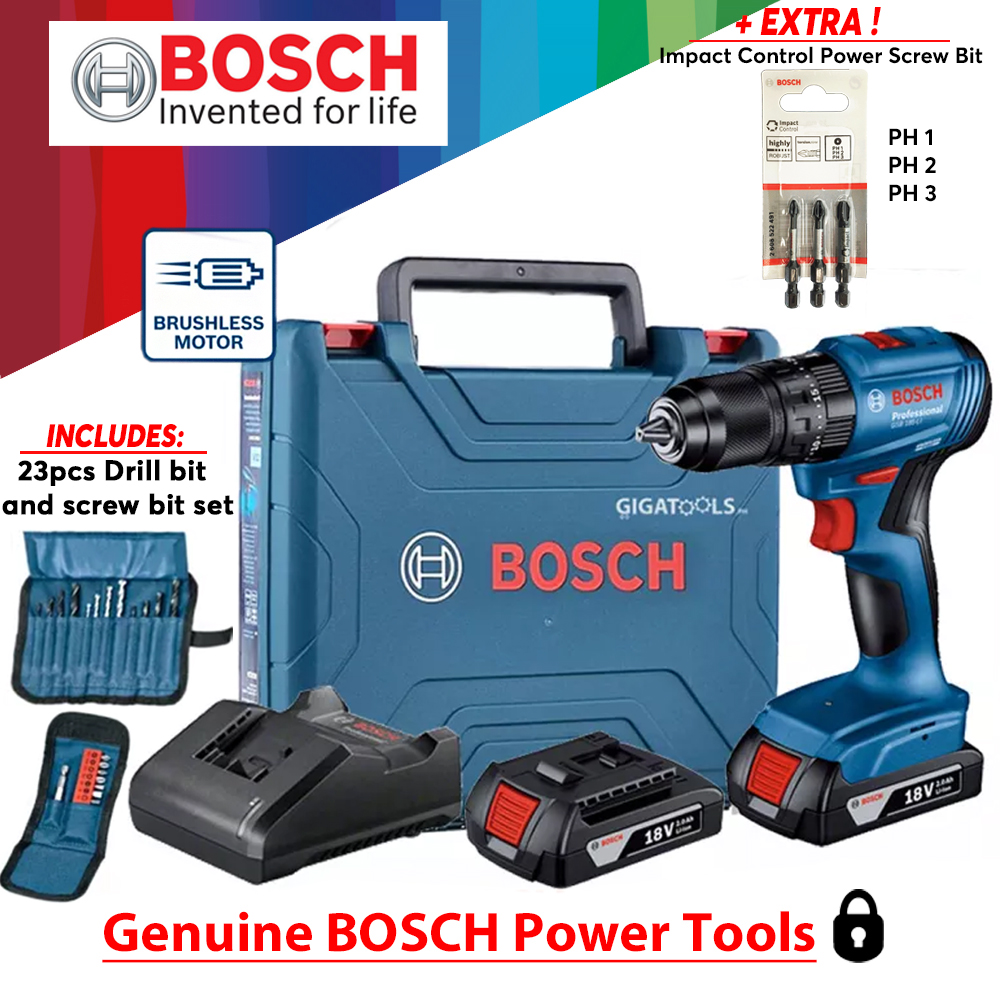 Bosch GSR 185-LI Cordless Brushless Metal chuck Drill Driver 18V with ...