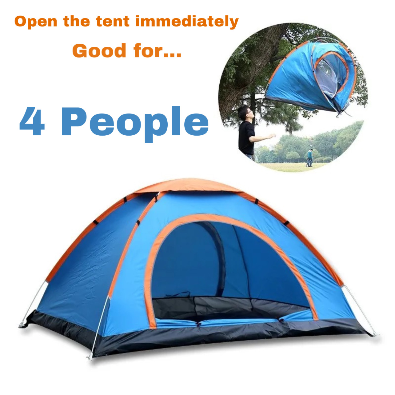 Camping Tent Set 8/6/4/2 Person Outdoor Quick Opening Tent Waterproof ...