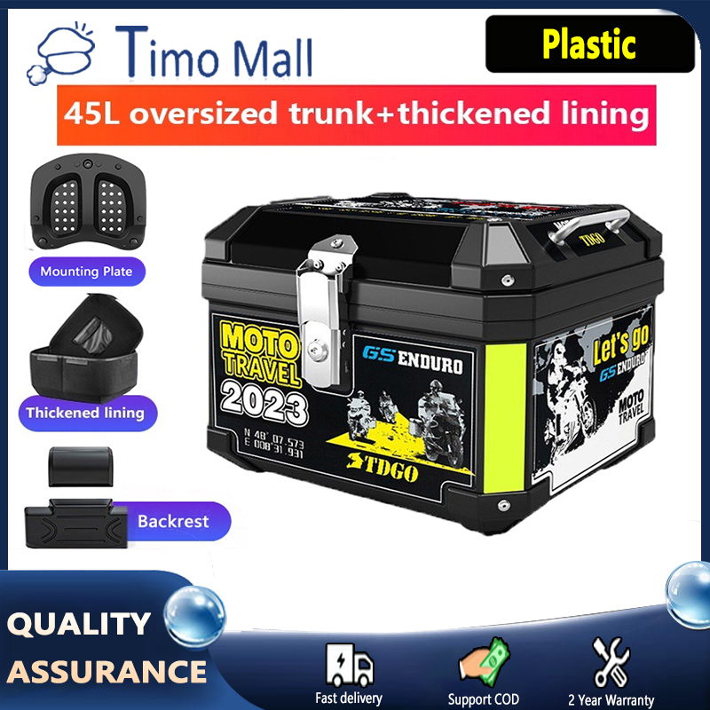 TOTER 【45L】 Alloy box large capacity motorcycle aluminum top box cold ...