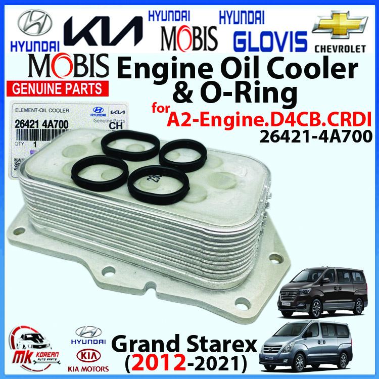 [GENUINE] Engine Oil Cooler & O-Ring. 4 pcs for Grand Starex(2012-2021 ...