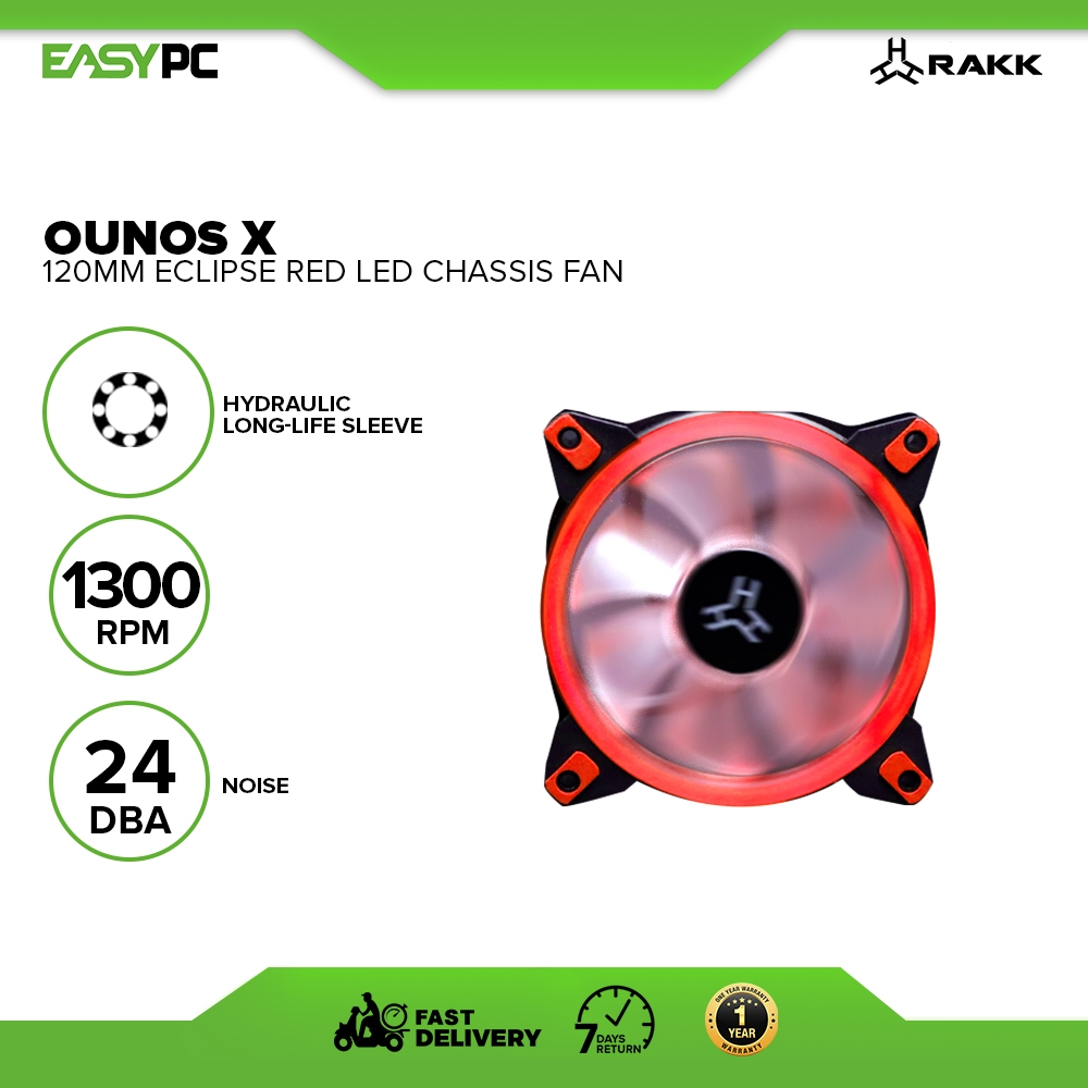 EasyPC | Rakk Ounos X 120mm Eclipse Led Fan, Rakk Gears 1300 RPM ...