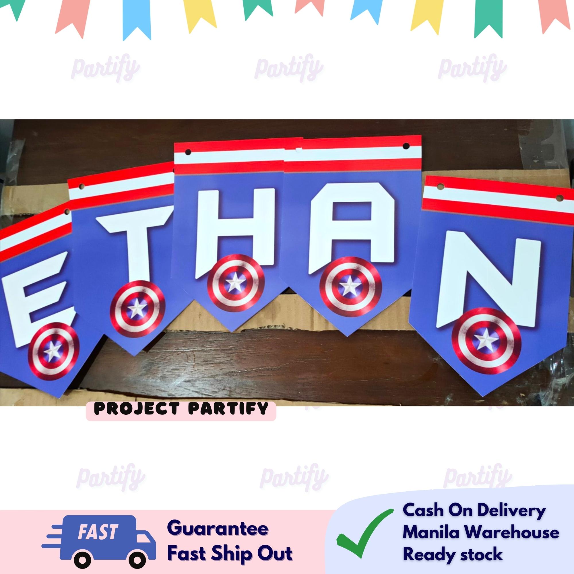 Partify CAPTAIN THEME party bunting banner customizable banner ...