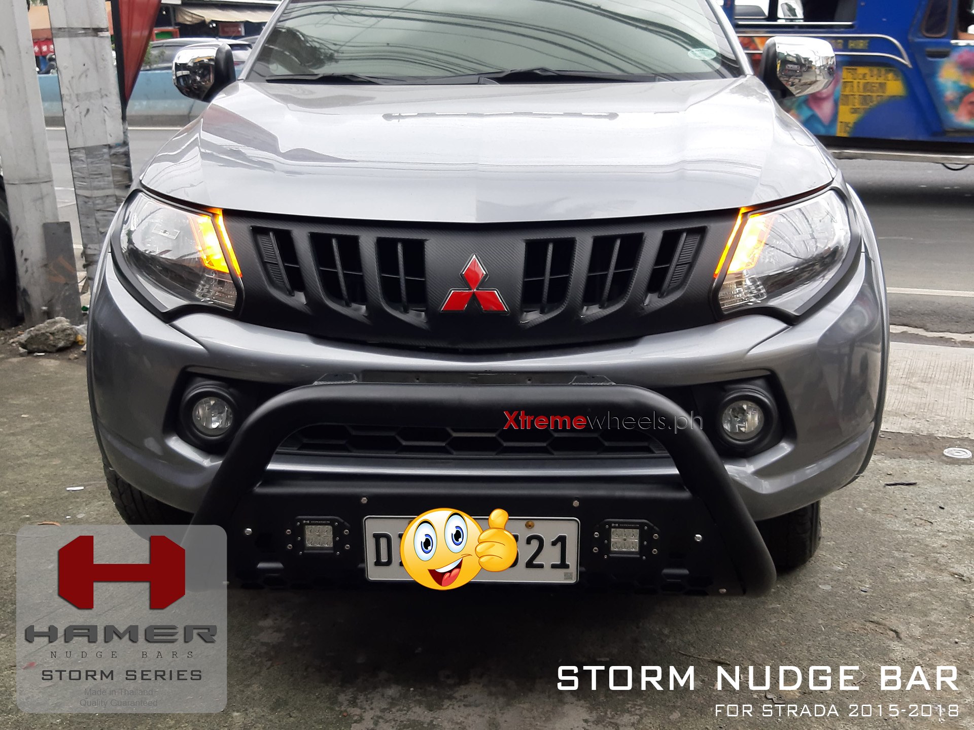MITSUBISHI STRADA 2015-2023 HAMER NUDGE BAR / BULL BAR / front bumper ...