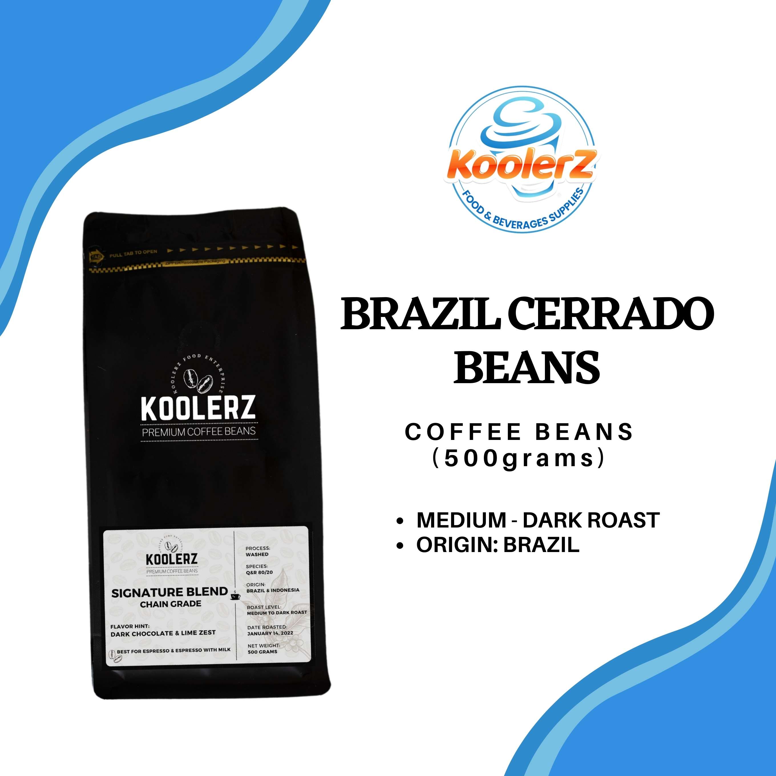KoolerZ Brazil Cerrado coffee beans (500g) | Lazada PH