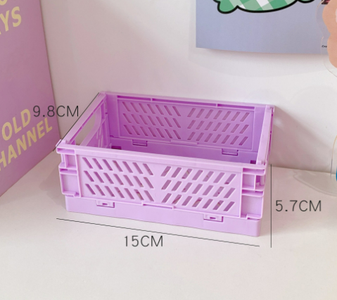 Korean mini folding plastic storage box, tidy handbook, adhesive tape ...
