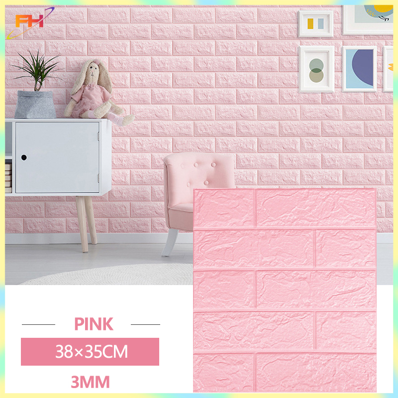Bricks Wallpaper 38x35cm 3D Waterproof Bricks Wall Paper Sticker Foam ...