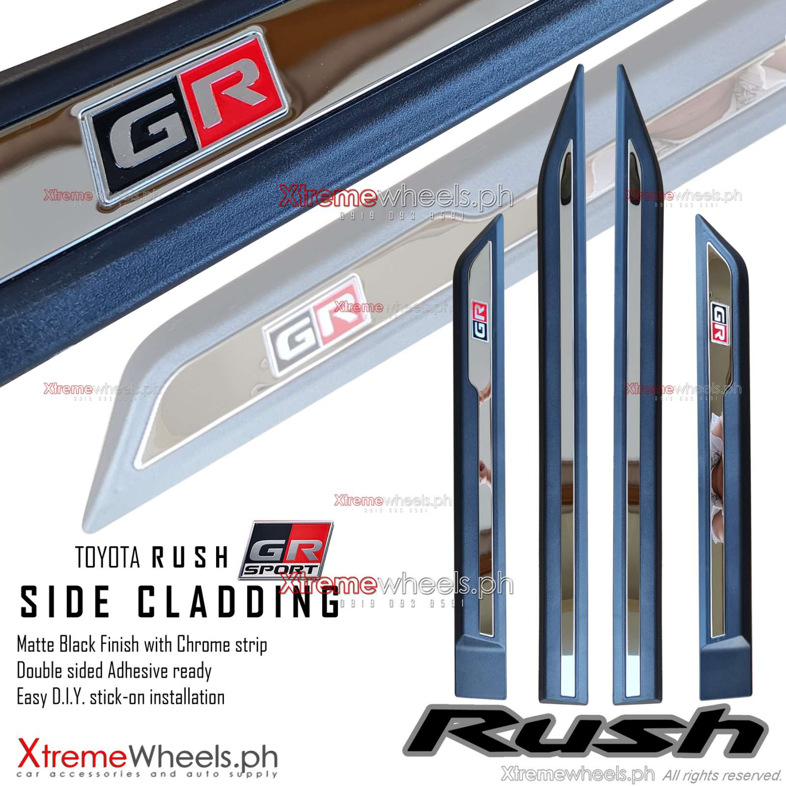 Toyota Rush 2018 to 2024 GR-S Designed Door Side Protector Cladding ...