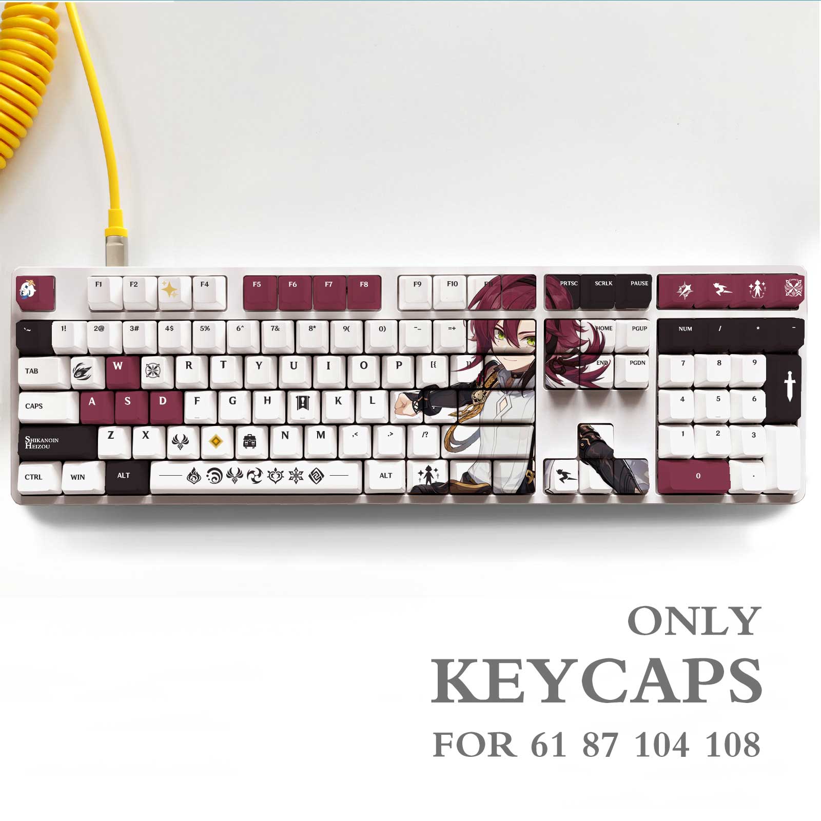 Genshin Impact NAHIDA NILOU Pbt Material Keycaps Set for ANSI 61 87 104 108 keys Mechanical ...