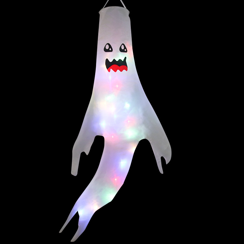 Fds Halloween Ghost Windsock LED Lights Hanging Ghost Flag Ornaments ...