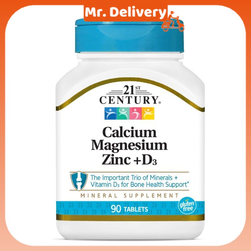 Mr Delivery | 21st Century Calcium Magnesium Zinc + D3, 90 Tabs Bone ...