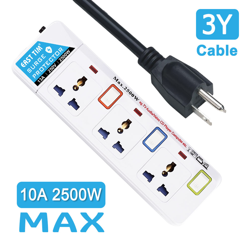 Smart Functional 3Way Universal Extension Socket Outlet Power Strip ...