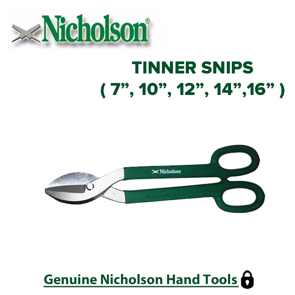 Nicholson Tin / Tinner Snips ( 7”, 10”, 12”, 14”,16” ) ( HNDTLS ...