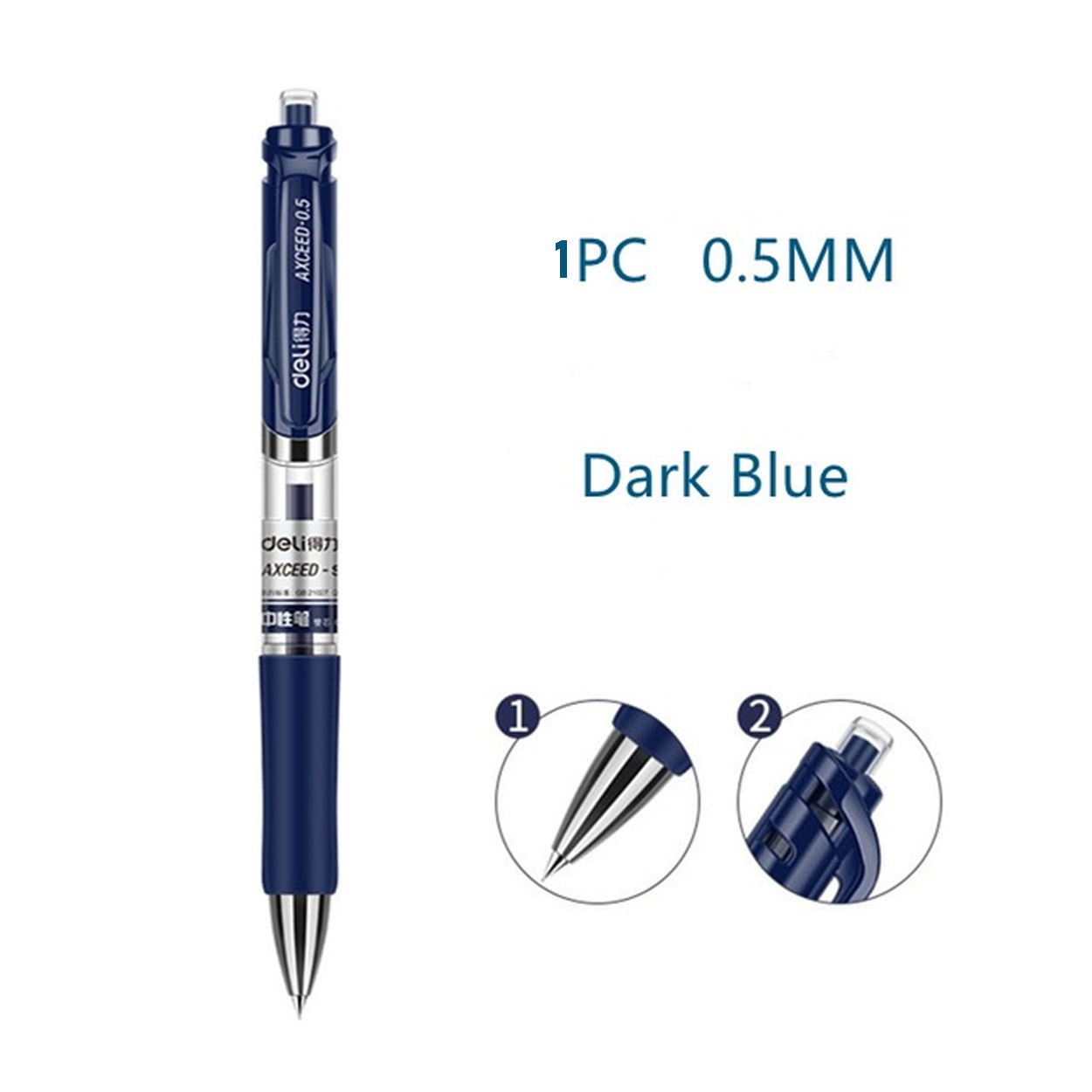 Deli S01 Lineflow Gel Ink Pen 0.5 MM Retractable Gel Ink Pens School Office Writing Stationery ...