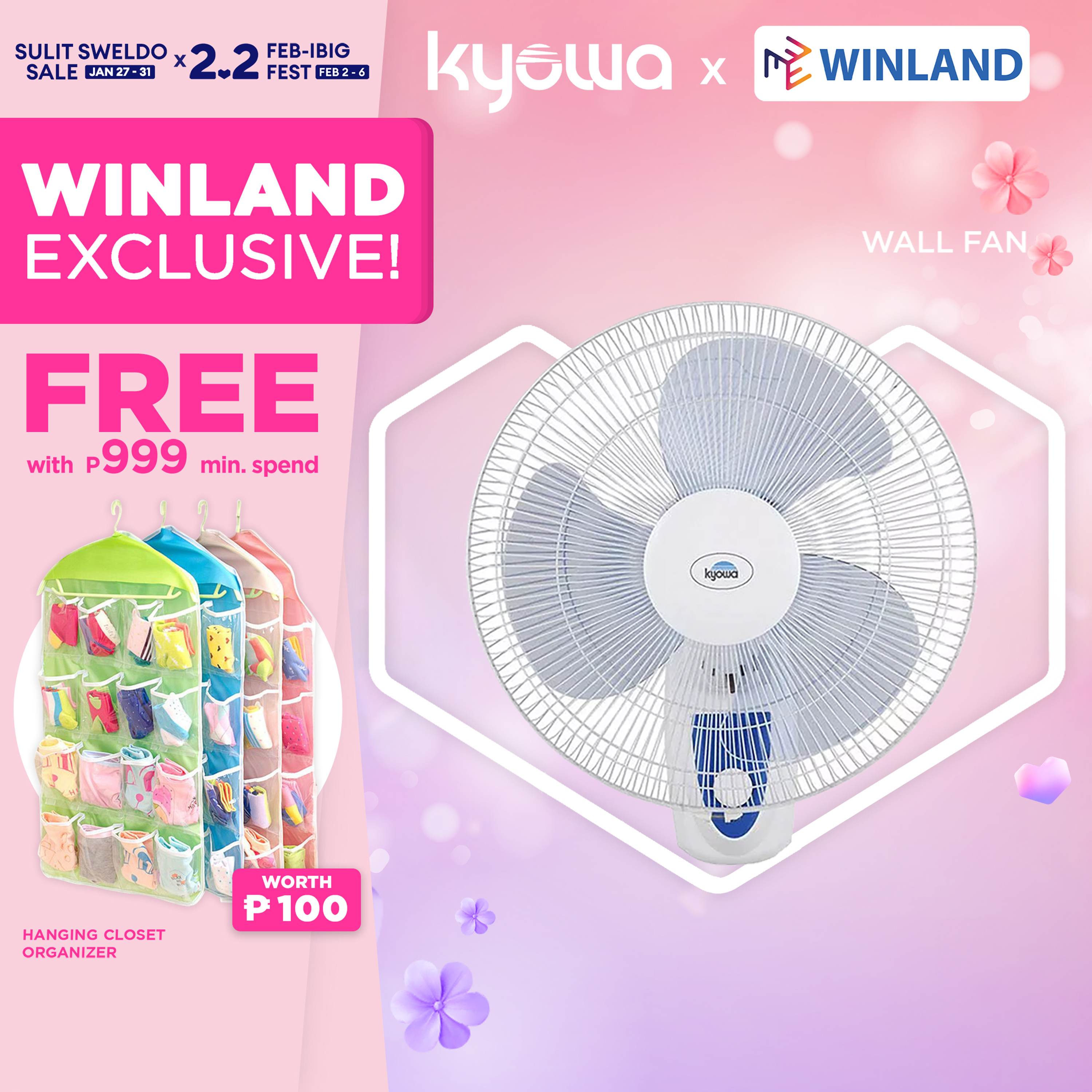 KYOWA by Winland 16inches 3 Blades Wall Fan | Electric Fan 55watts KW ...