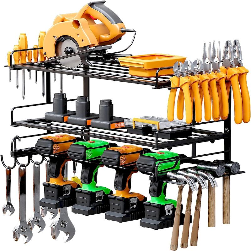 OFOPL Tool Hanging Board Garage Wall Tool Rack Pegboard + Shelf Tools ...