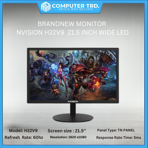 Nvision 19/20/22/27 inches Led Monitor HD720P 60HZ Computer Monitor ...