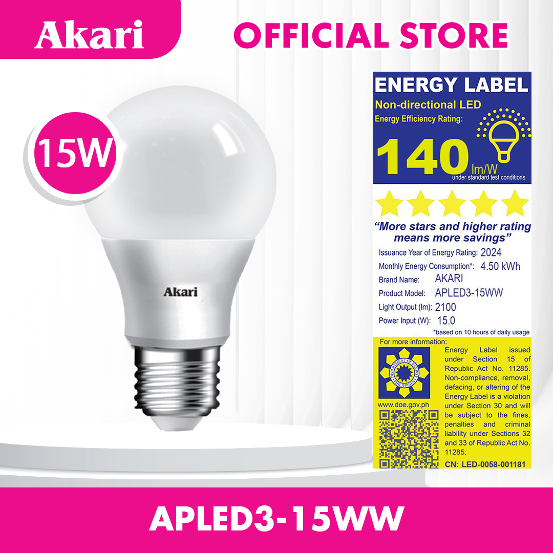 Akari 15 Watts LED Bulb - Warm White (APLED3-15WW) | Lazada PH