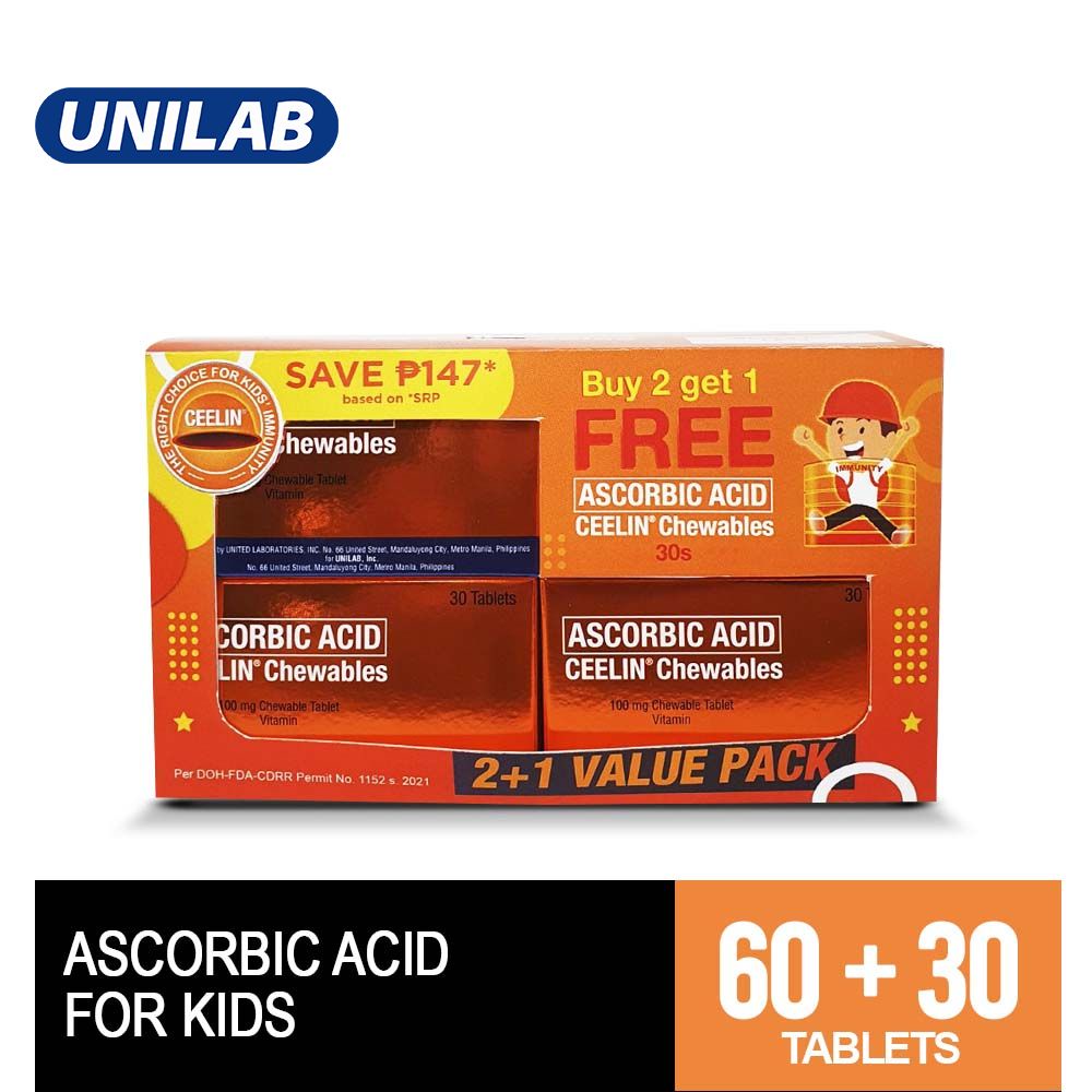 Ceelin Chewables 30s 2+1 Value Pack (Helps Boost Immunity And Prevents ...