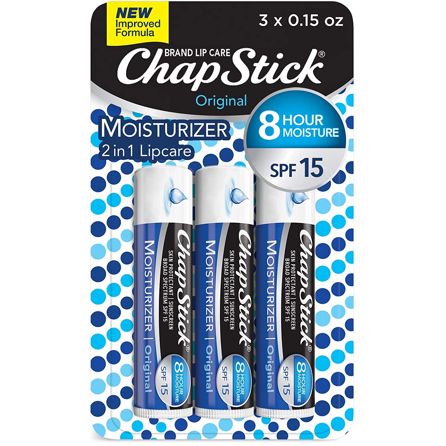 ChapStick Lip Moisturizer and Skin Protectant Lip Balm Tube SPF 15 ...