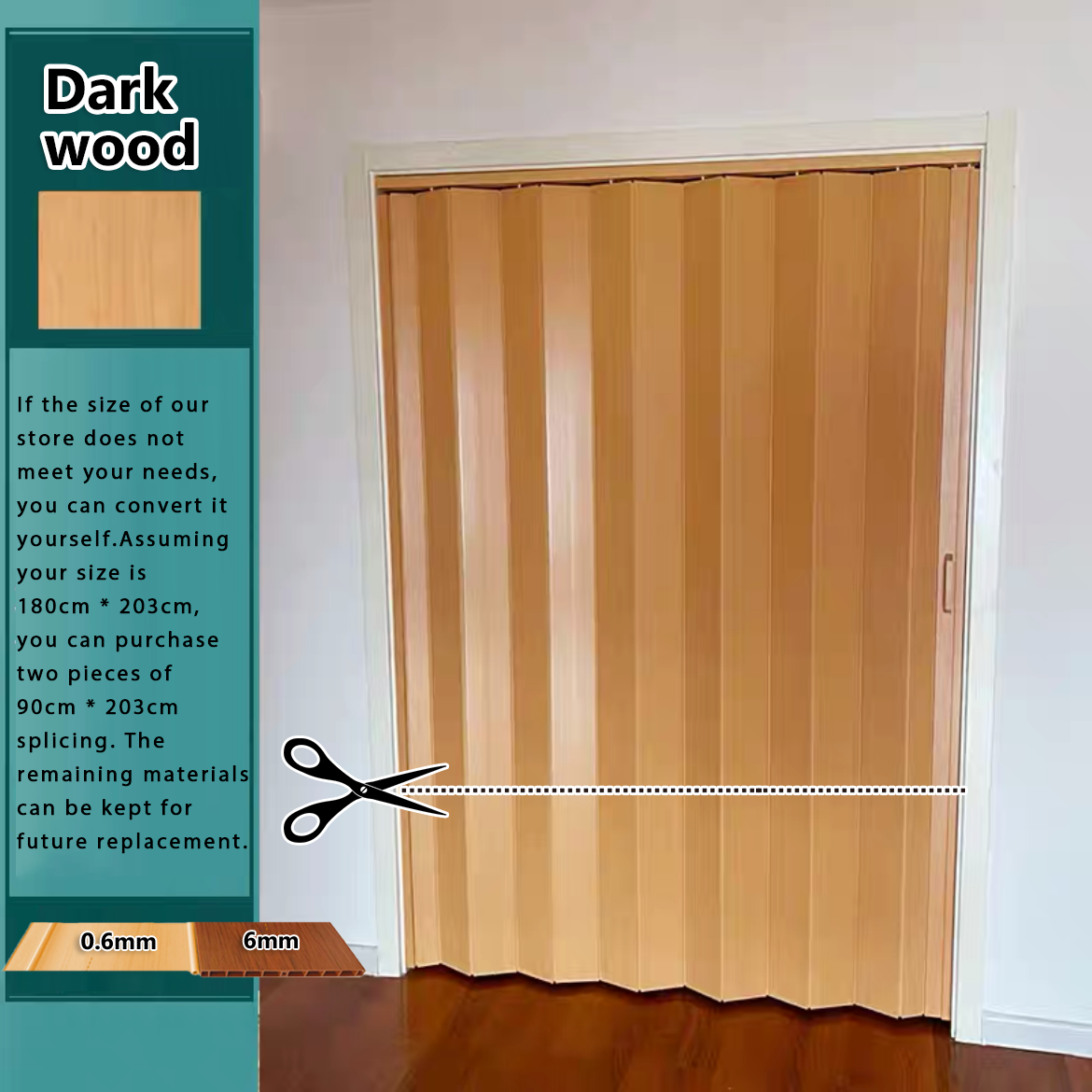 Accordion Sliding Door PVC Kitchen Partition For Kitchen Bathroom ...